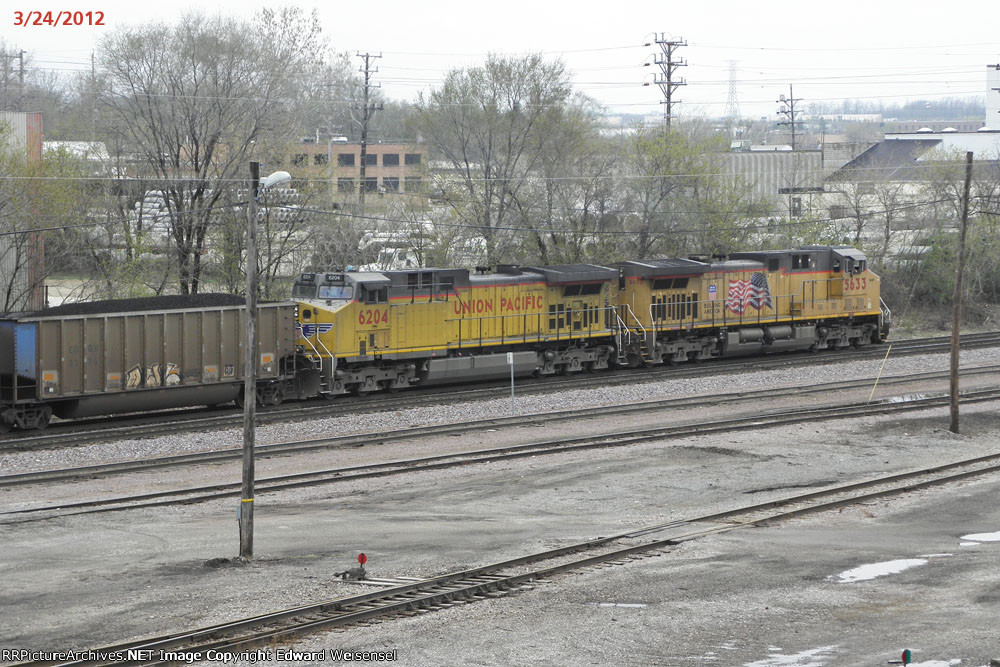 UP 5633 and 6204 with coal for Edgewater power in Sheboygan